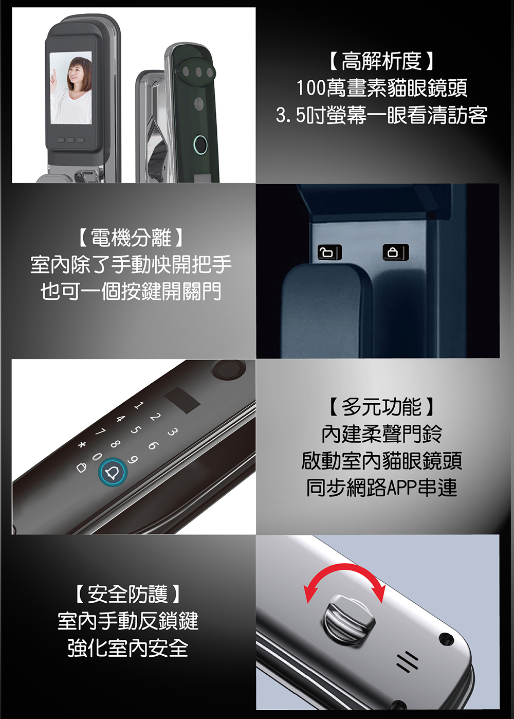 安固智能 A003M-3D 人臉辨識全自動鎖